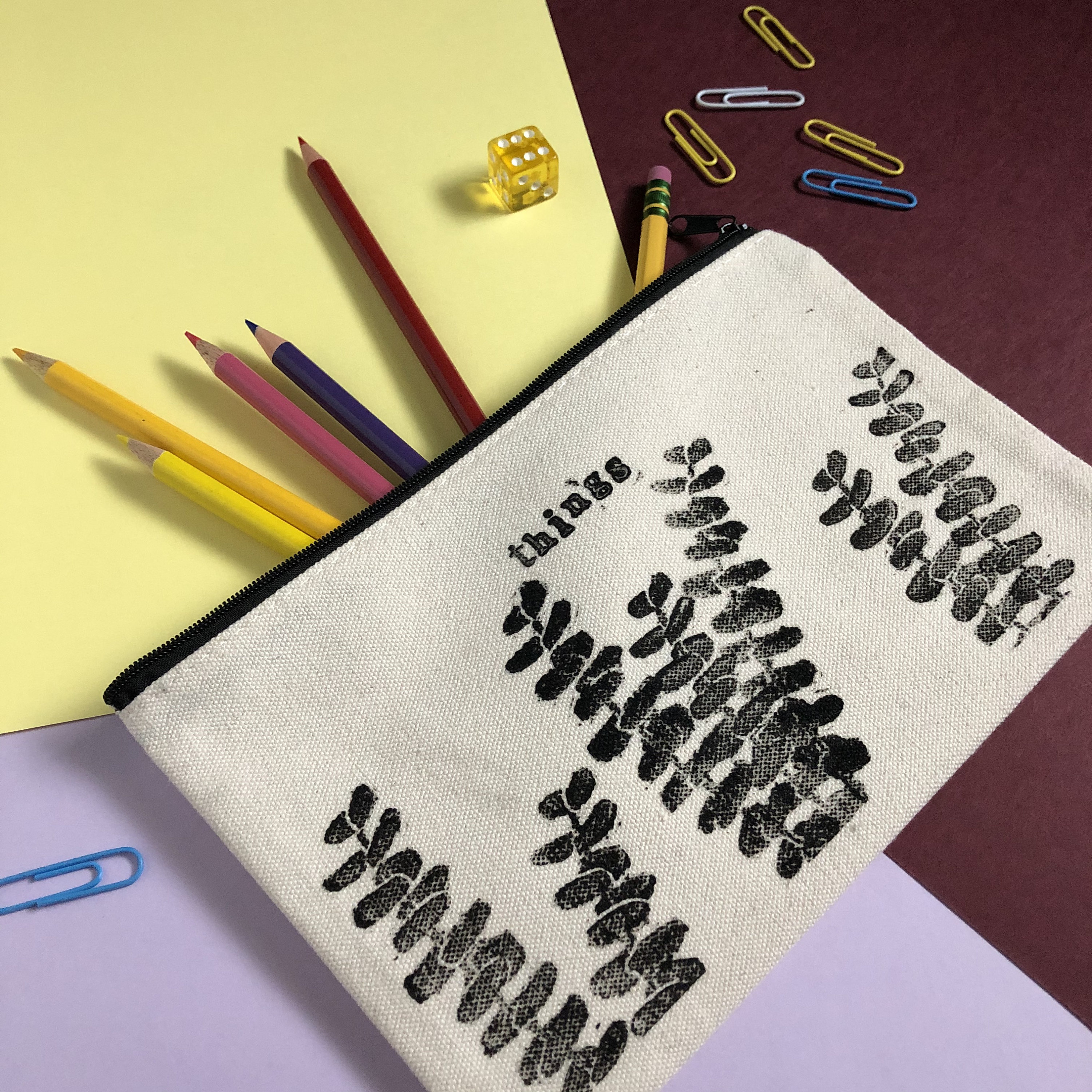 Canvas Pencil Pouch Bag Handmade Canvas Pencil Case Block - Etsy