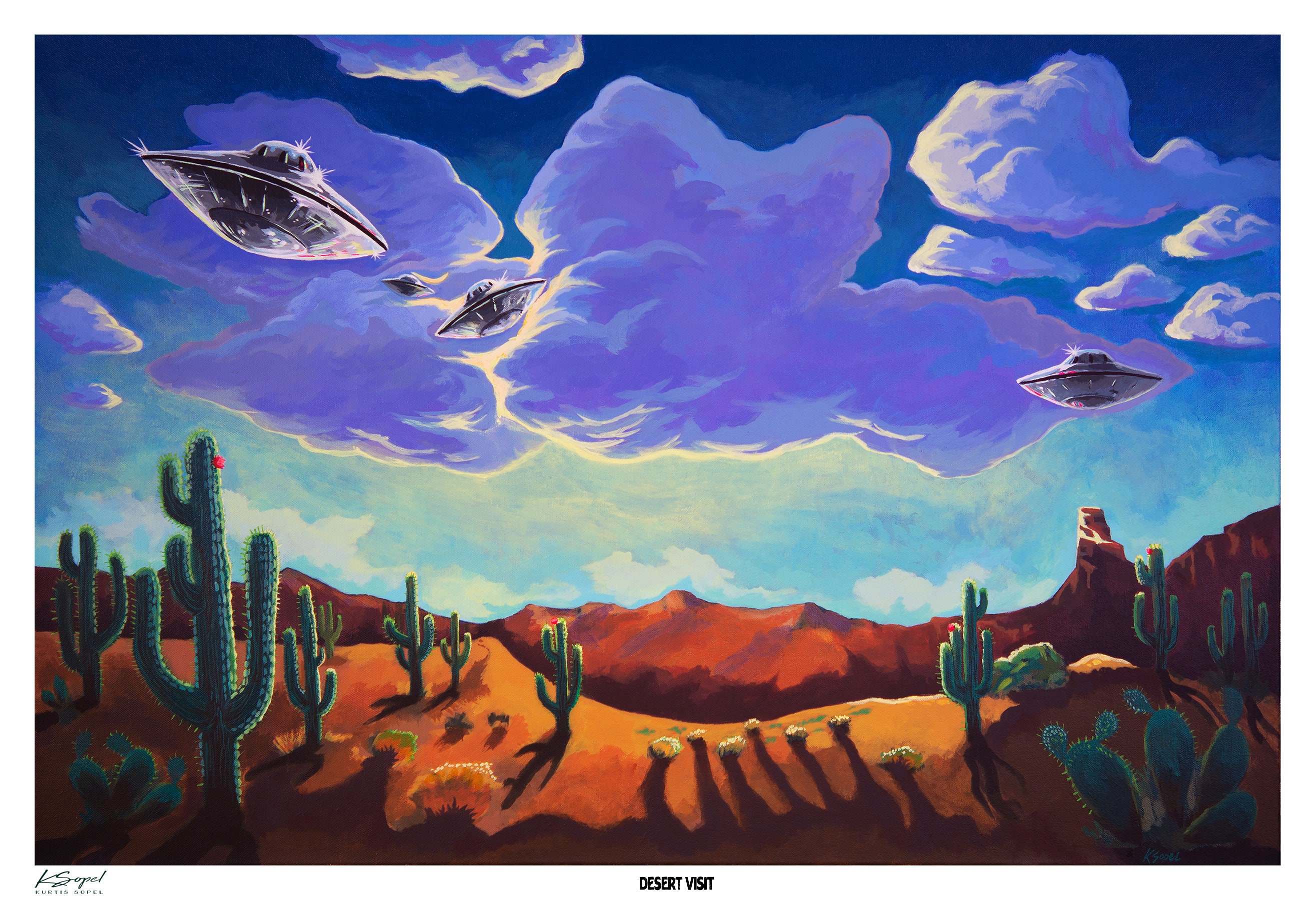 UFO / Aliens / Digital Download / Flying Saucer / Wall Art / Desert ...