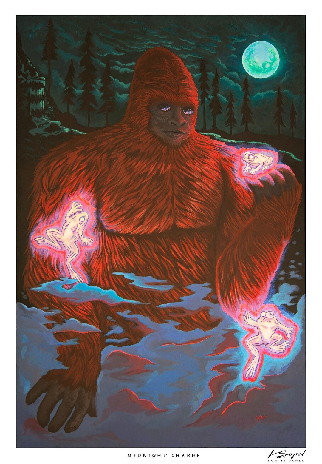 Original Art / Bigfoot / Digital Download / Wallart / Trippy Poster ...