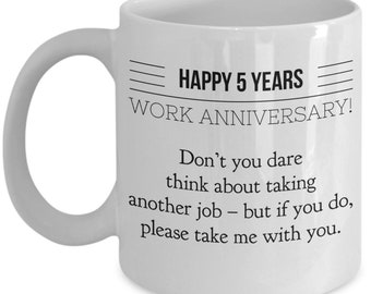 Work Anniversary Mug | Etsy