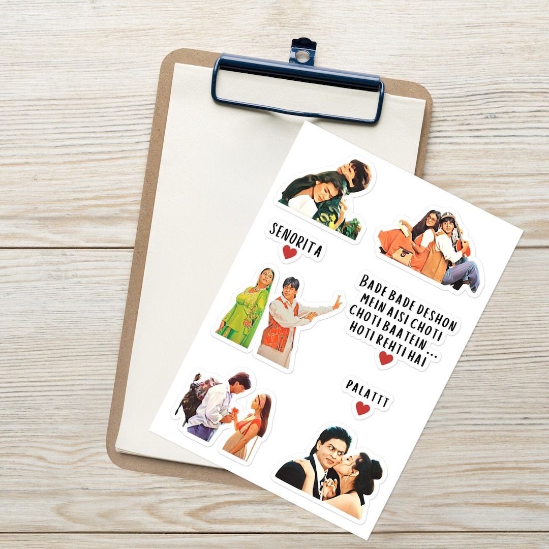 Bollywood Sticker Pack, Desi Planner Sticker, Indian Sticker Pack, DDLJ ...