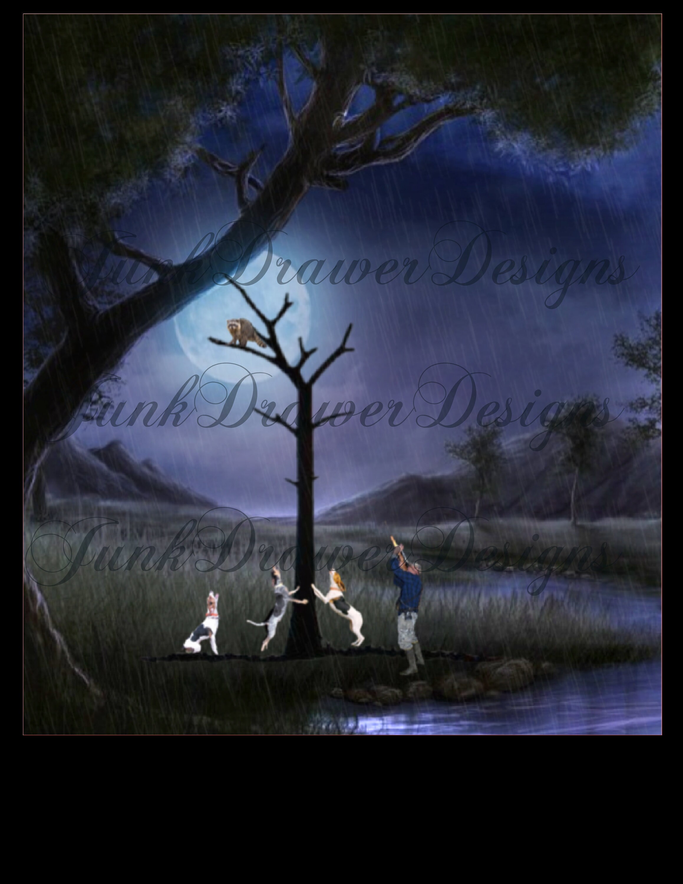 Coon Hunting 20oz Tumbler Design - Treeing Walker Coonhound Sublimation ...