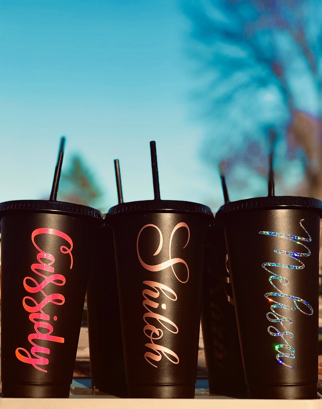 Black Matte Venti Cold Cup, Personalized Cold Cup, Reusable 24oz Cold ...