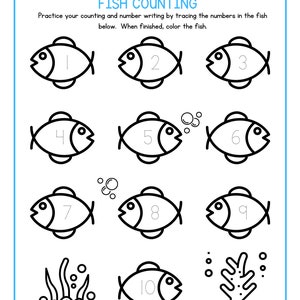 1-10 Number Tracing and Activity Worksheets, Preschool, First Grade ...