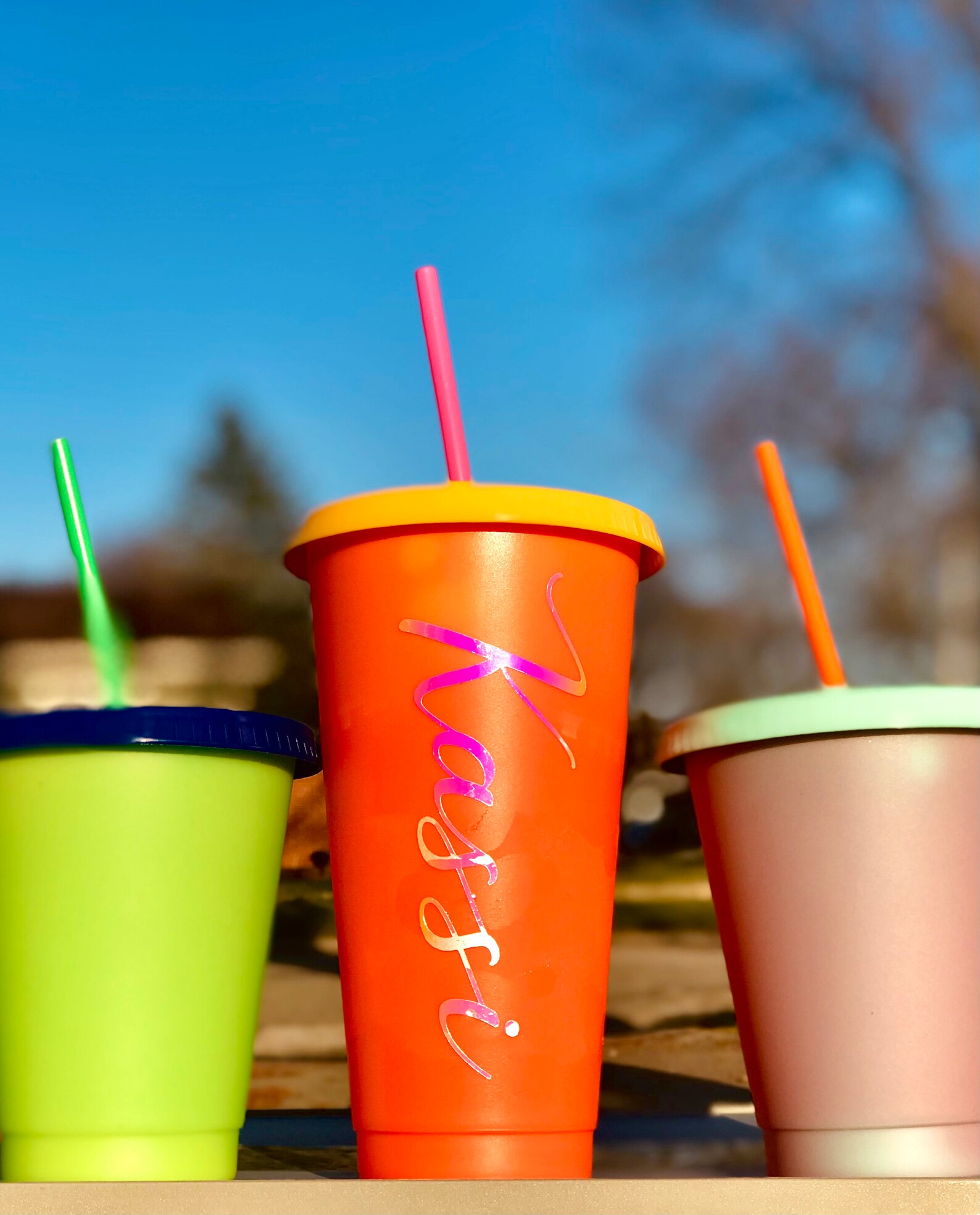 Color Changing Cup With Name or Saying Decal - Reusable Cup - Color ...
