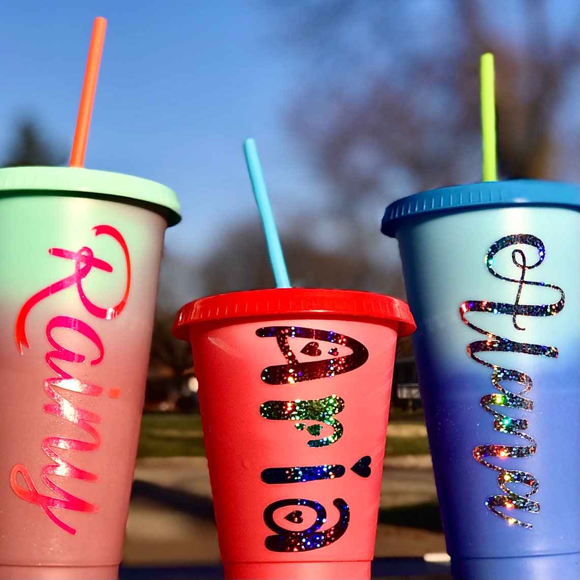 Color Changing Cup With Name or Saying Decal - Reusable Cup - Color ...