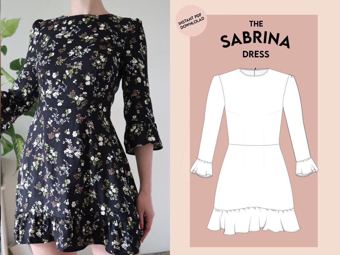 Mini Ruffle Dress Sewing Pattern Instant PDF Download - Etsy