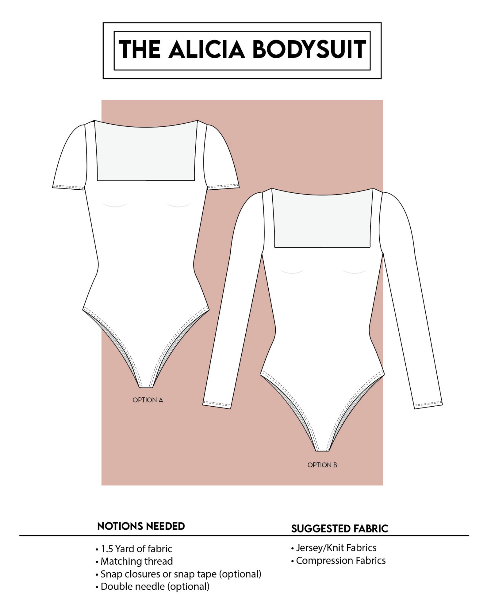 Square neck top Bodysuit Sewing pattern Instant PDF | Etsy