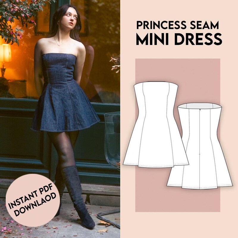 Mini Dress Sewing Pattern - Etsy