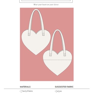 Heart Shaped Tote Bag - Small - Sewing Pattern Instant PDF Download - Etsy