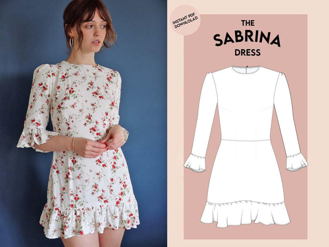 Mini Ruffle Dress Sewing Pattern Instant PDF Download - Etsy