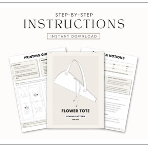 Flower Tote Sewing Pattern – DIY Reusable Bouquet Bag (instant PDF ...
