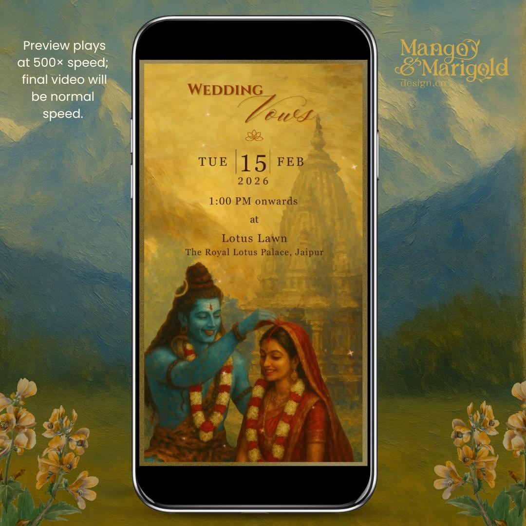 Shiva and Parvati Indian Wedding Invitation Video: Animated Hindu ...