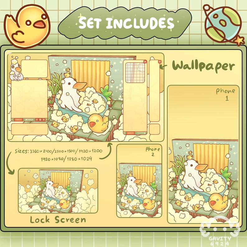 Windows and Mac Duck and Chick Desktop Theme Background Wallpaper ...