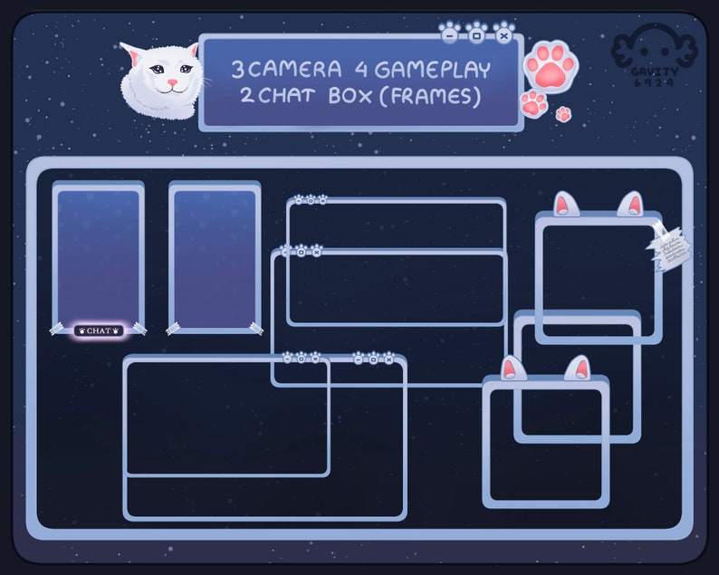 Cat Meme Stream/ Animated Stream Overlay Pack / Chatting / Vtuber ...
