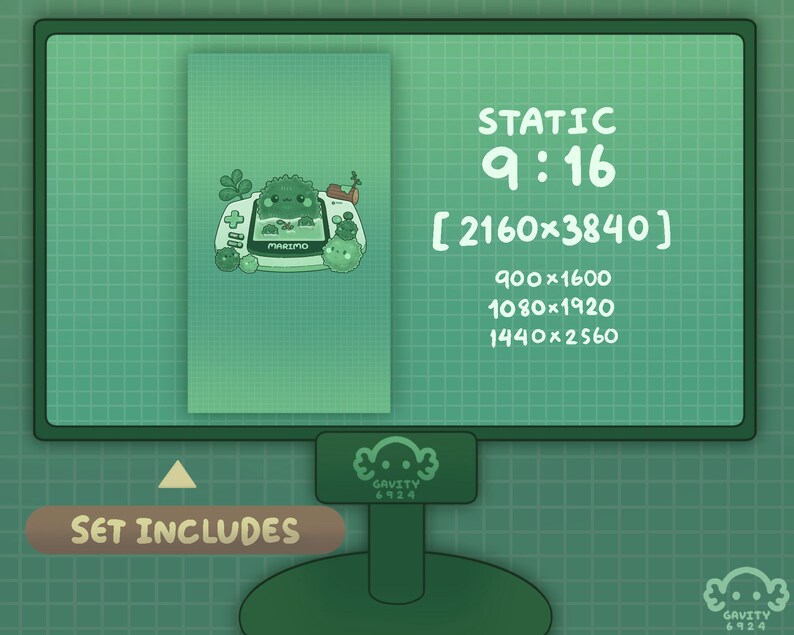 Marimo Minigame Ultrawide Desktop Wallpaper Organizer Set: Animated ...