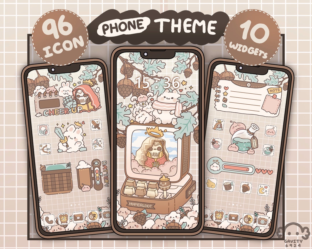 Kawaii Monster App Icon Set: Kawaii Phone Theme and Widgets(ios/android ...