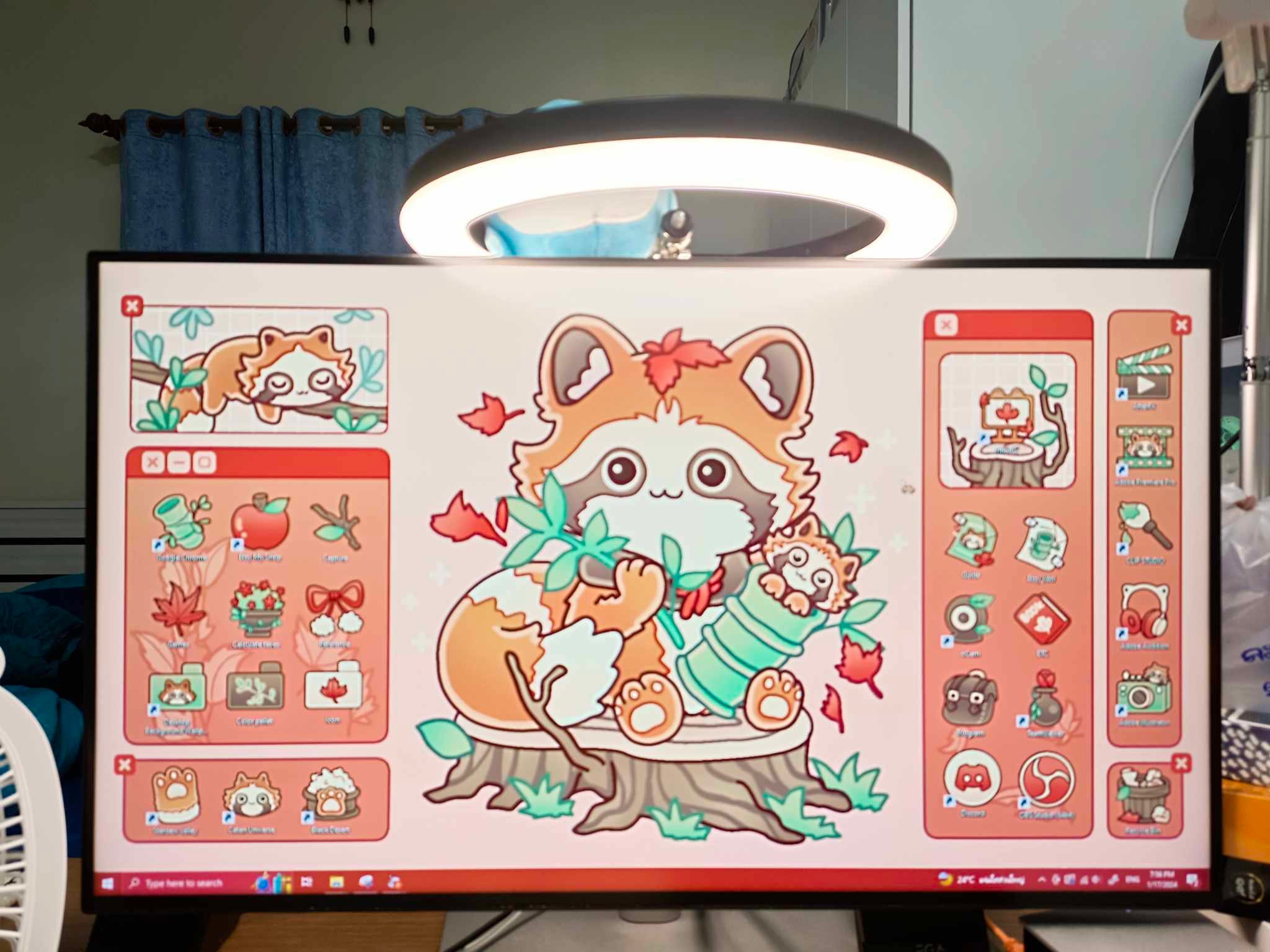 Windows and Mac Red Panda Desktop Theme Background Wallpaper Organizer ...