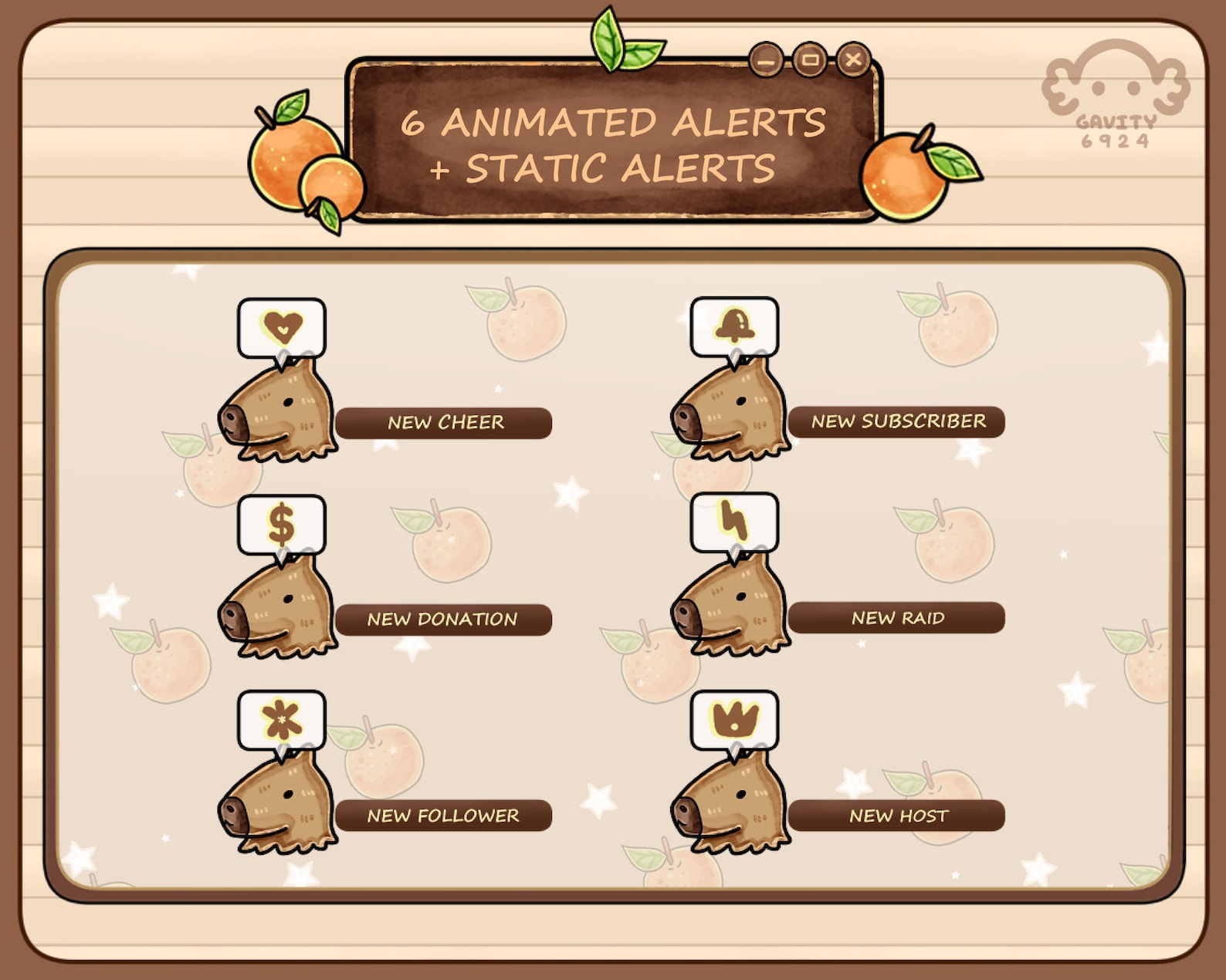 Capybara Stream/ Animated Stream Overlay Pack / Chatten / Vtuber ...