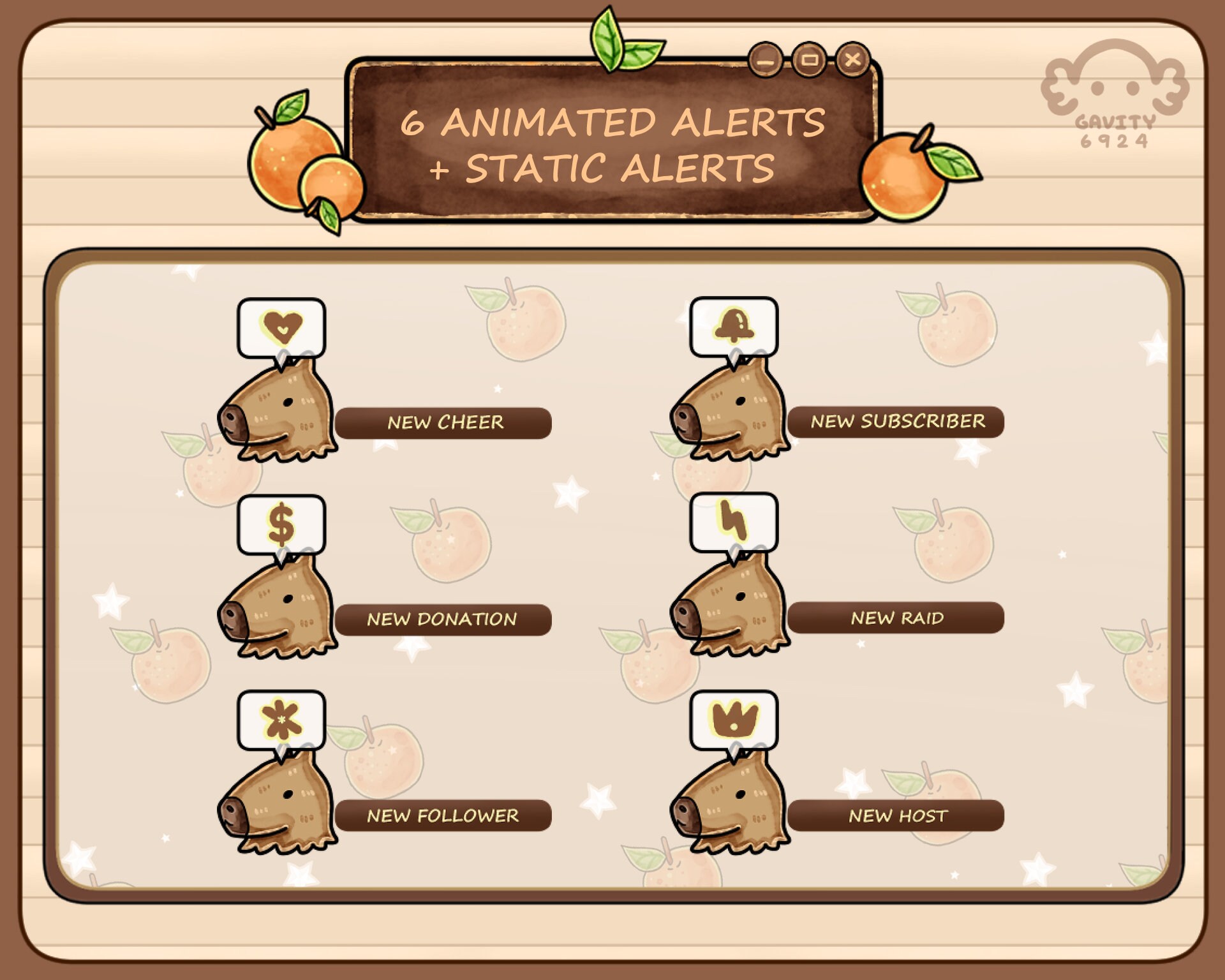 Capybara Stream/ Animated Stream Overlay Pack / Chatting / Vtuber ...