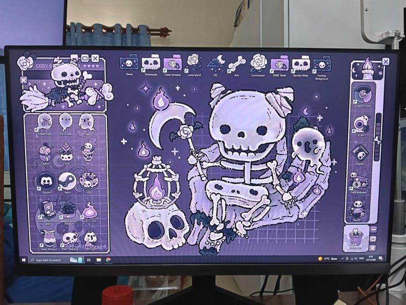 Gothic Skeleton Witch Ultrawide Desktop Wallpaper Organizer Set ...