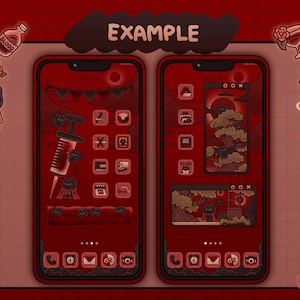Bat Vampire App Icon Set: Kawaii Phone Theme and Widgets(ios/android ...