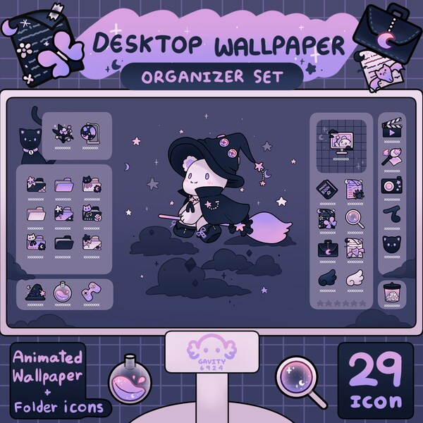 Lofi Matcha Green Desktop Set Wallpapers Icons Cute Desktop Organizer ...