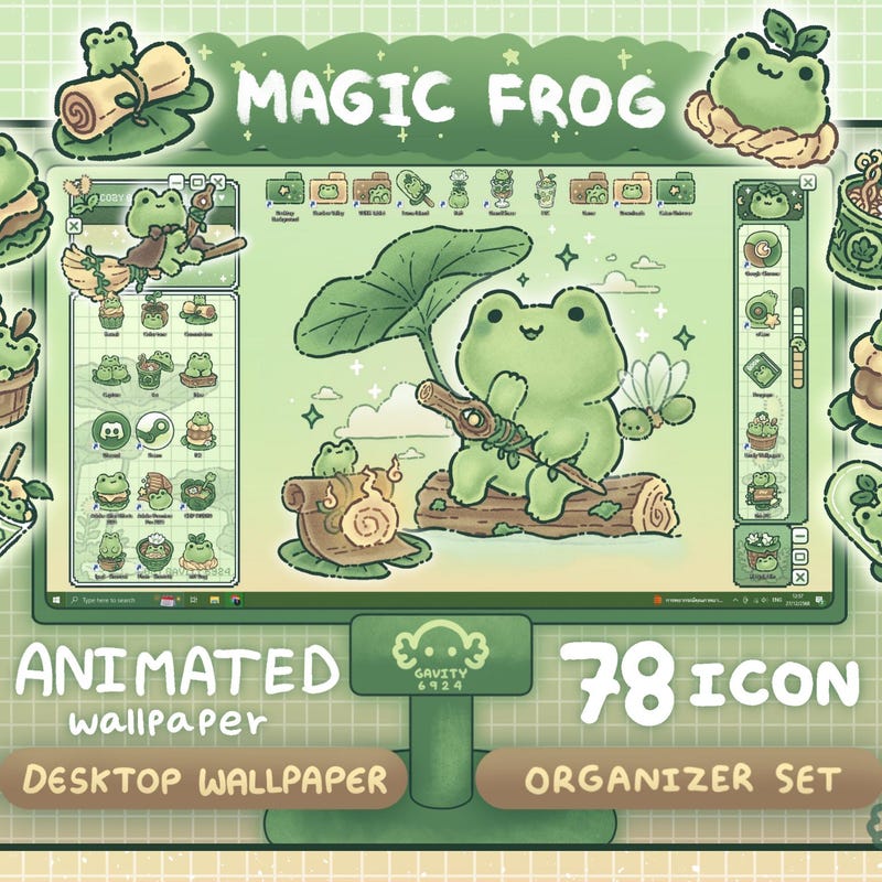Desktop Theme Frog - Etsy