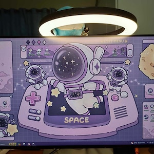 Windows/mac Purple Galaxy Astronaut Computer Desktop Theme Background ...