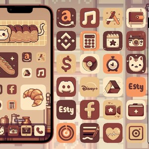 Lo-fi Pixel Cat Loaf App Icon Set Ios App Icons, Cute Kawaii Wallpapers ...
