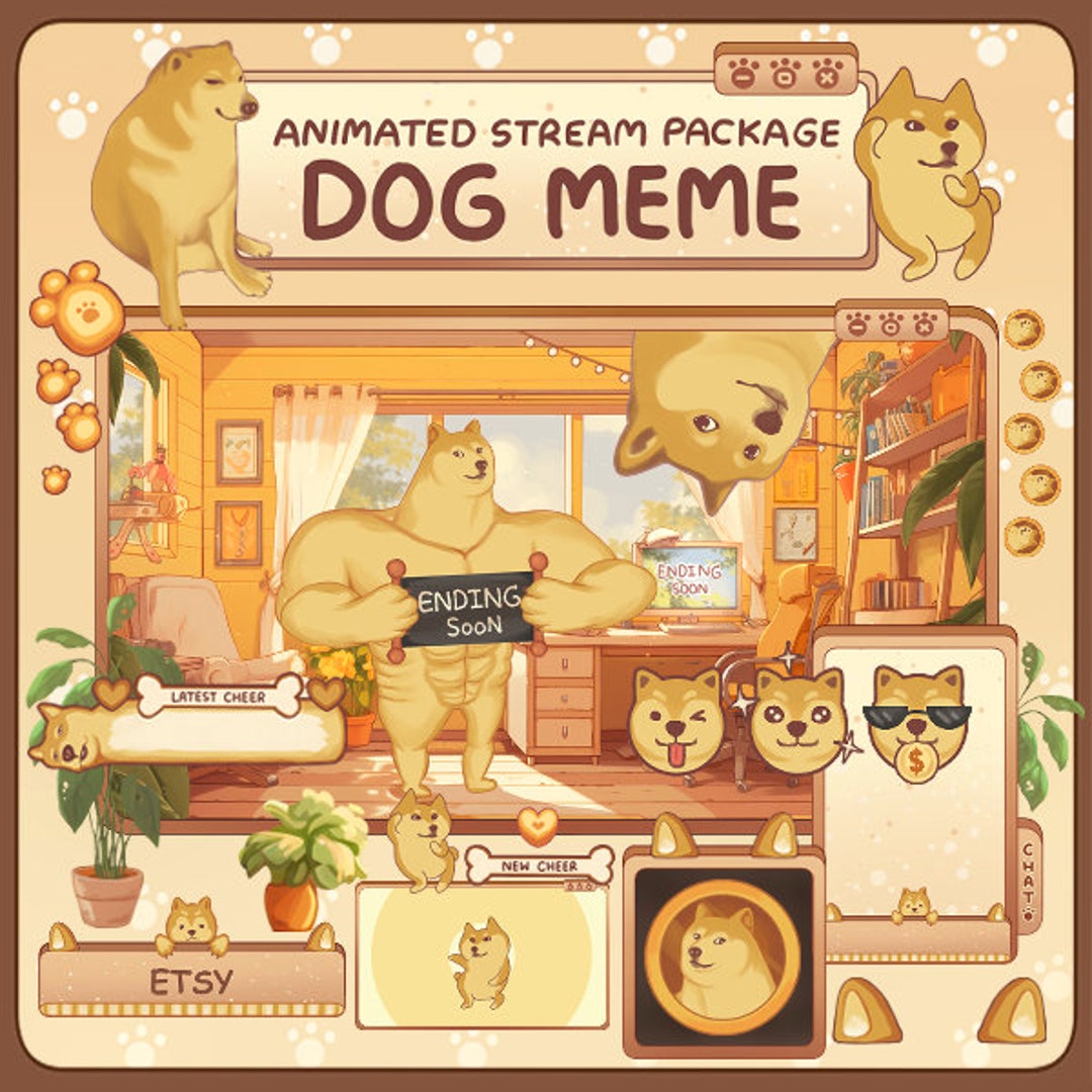 Dog Meme Stream / Animated Stream Overlay Pack / Chatting / - Etsy