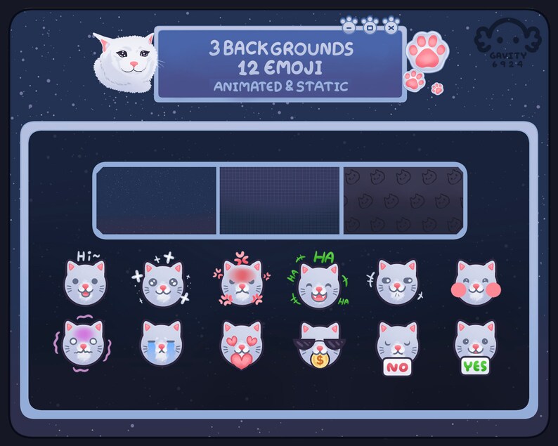 Cat Meme Stream/ Animated Stream Overlay Pack / Chatting / Vtuber ...