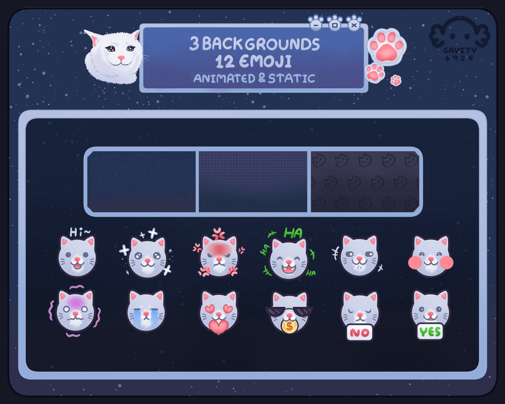 Cat Meme Stream/ Animated Stream Overlay Pack / Chatting / Vtuber ...
