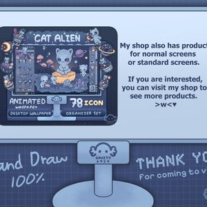 Super Ultrawide Desktop Wallpaper | Cat Alien Desktop Theme Wallpaper ...