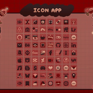 Bat Vampire App Icon Set: Kawaii Phone Theme and Widgets(ios/android ...
