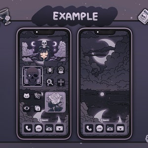 Gothic Woman App Icon Set: Kawaii Phone Theme and Widgets(ios/android ...