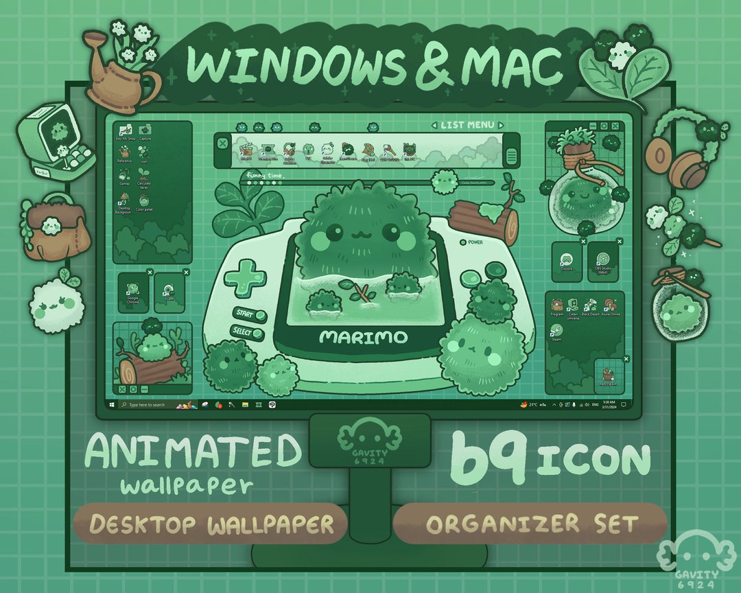 Windows/mac Marimo Minigame Computer Desktop Theme Background Wallpaper ...