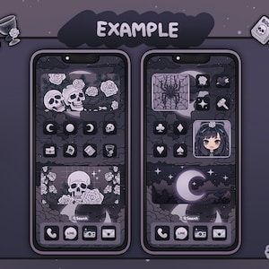 Gothic Woman App Icon Set: Kawaii Phone Theme and Widgets(ios/android ...