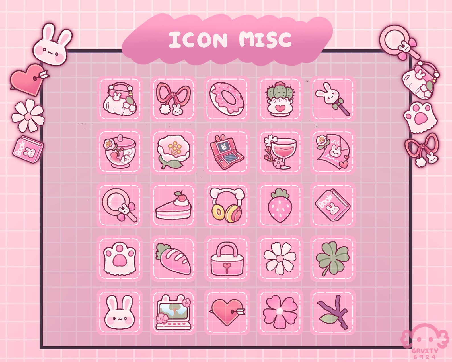 Pink Sakura Forest App Icon Set: Kawaii Phone Theme and Widgets(ios ...