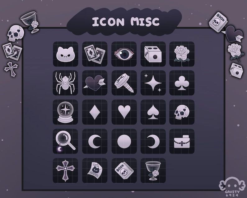 Gothic Woman App Icon Set: Kawaii Phone Theme and Widgets(ios/android ...