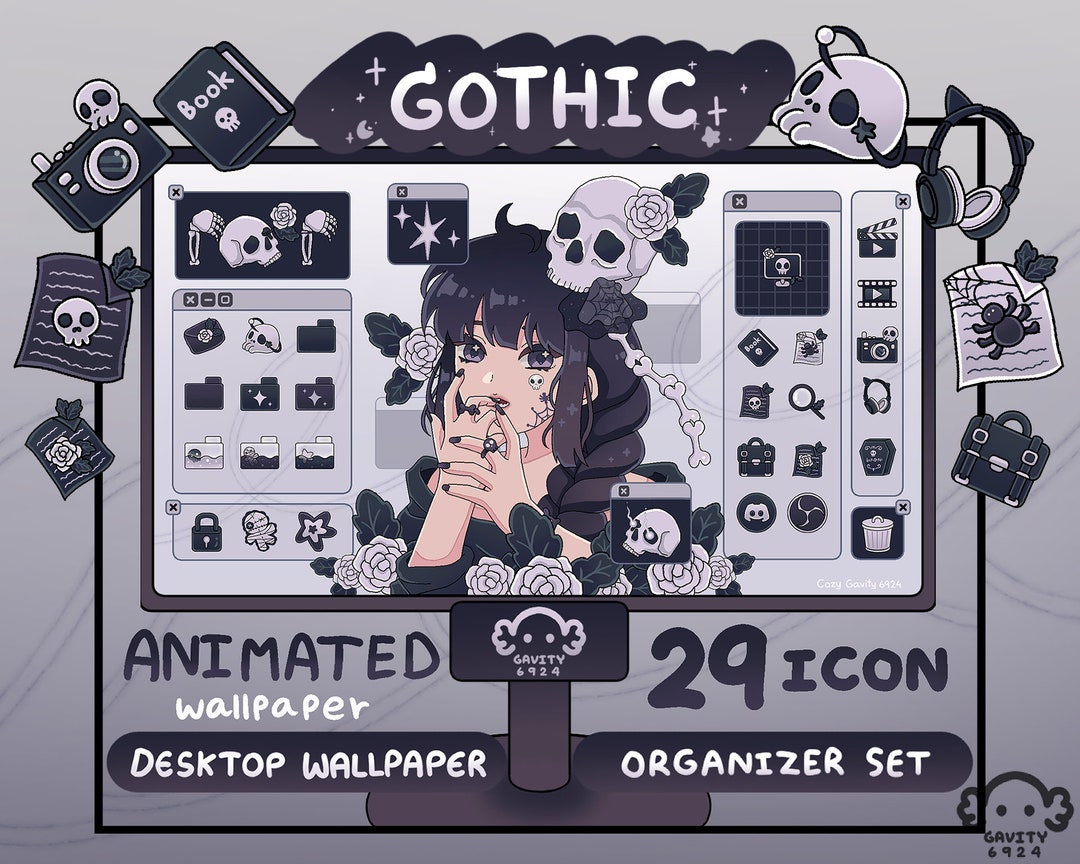 Windows and Mac | Gothic Woman Desktop Theme Background Wallpaper ...