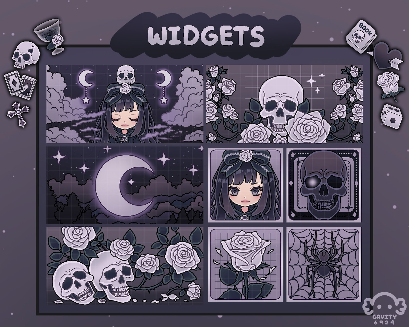 Gothic Woman App Icon Set: Kawaii Phone Theme and Widgets(ios/android ...