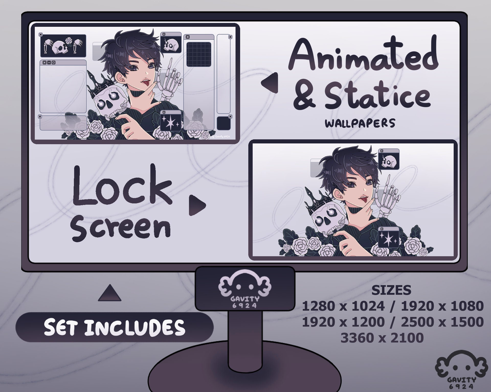 Windows and Mac Gothic Man Desktop Theme Background Wallpaper Organizer ...