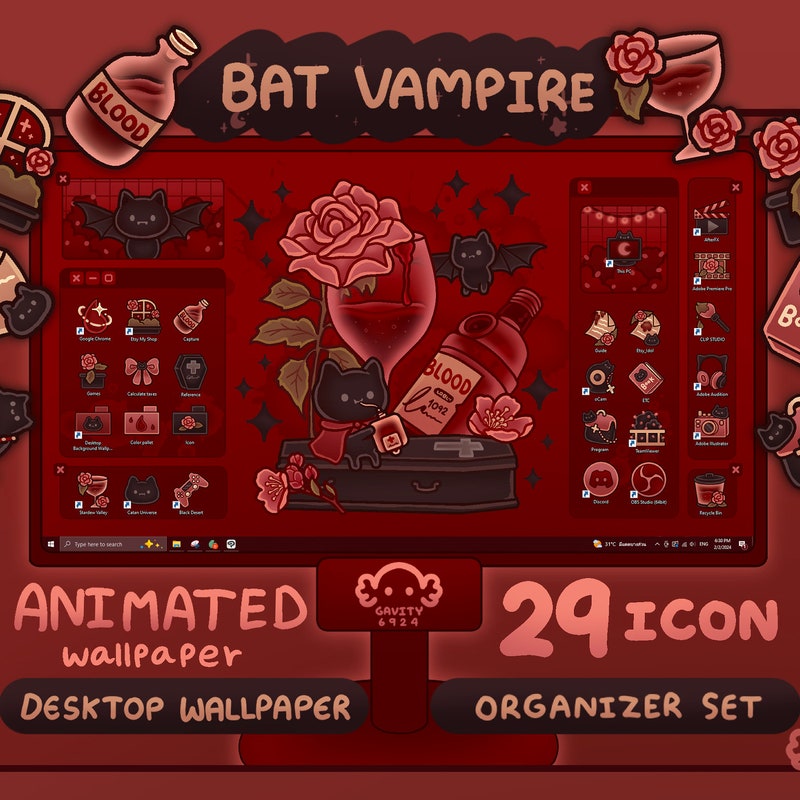 Vampire Icons Desktop - Etsy