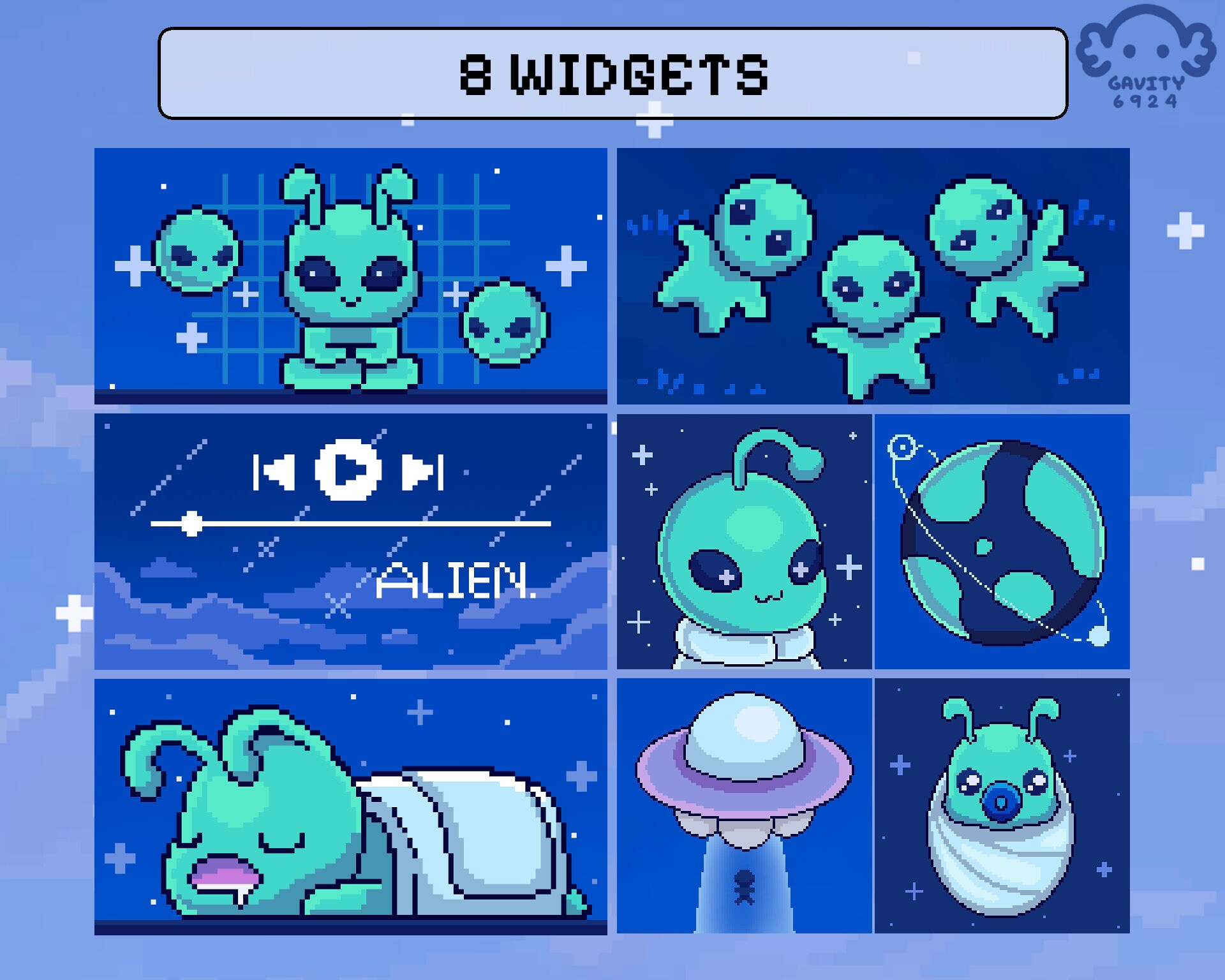 Alien Lo-fi Pixel App Icon Set: Kawaii Phone Theme and Widgets (ios ...