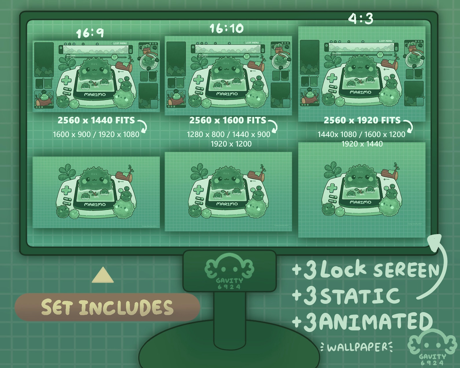 Windows/mac Marimo Minigame Computer Desktop Theme Background Wallpaper ...