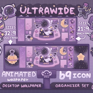 Super Ultrawide Desktop Wallpaper | Purple Galaxy Astronaut Desktop ...