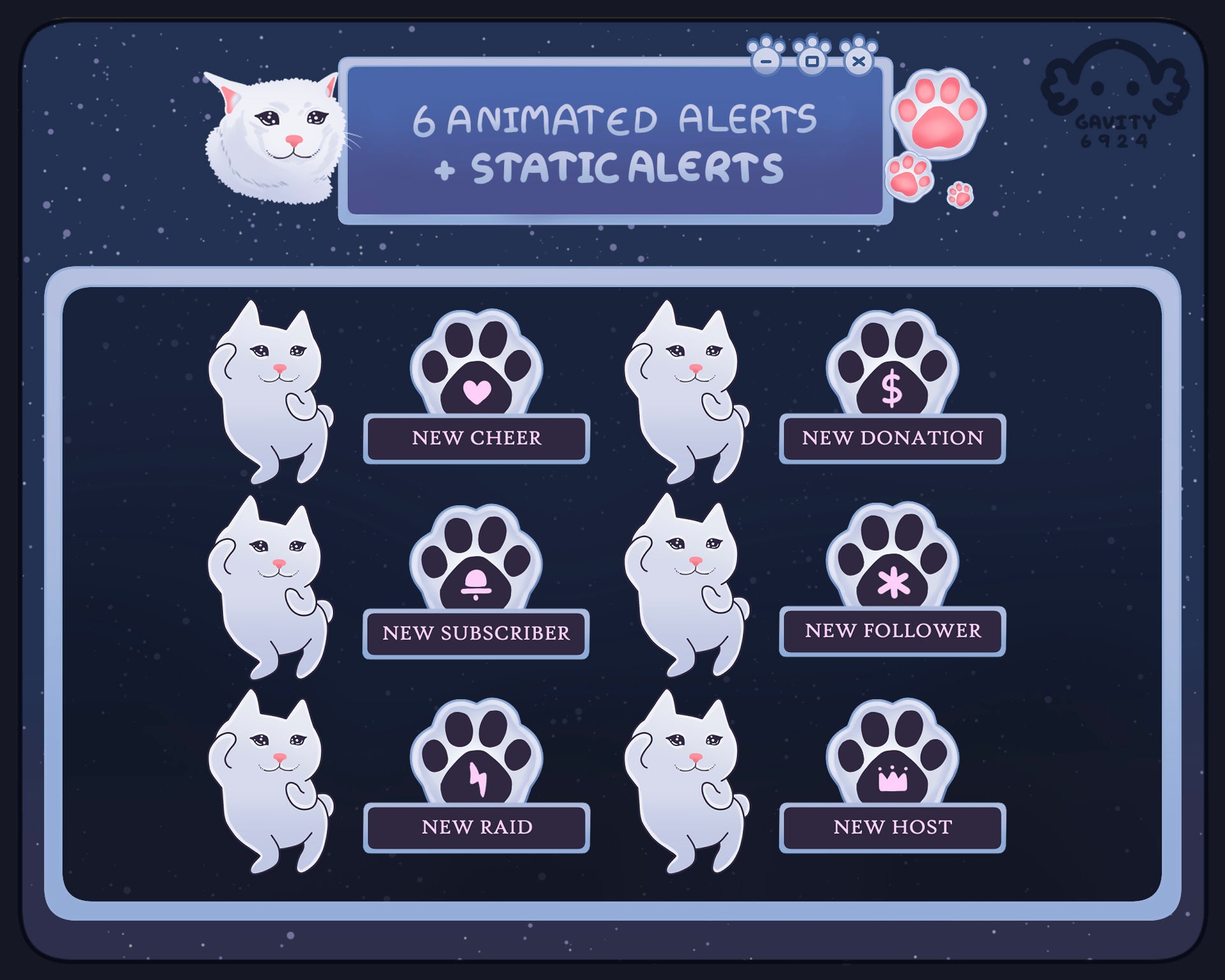 Cat Meme Stream/ Animated Stream Overlay Pack / Chatting / Vtuber ...