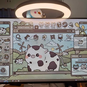 Windows/mac Cow Farm Computer Desktop Theme Background Wallpaper ...