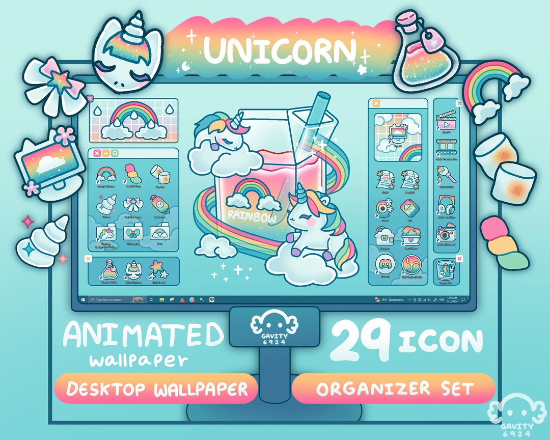 Desktop Theme Background Windows and Mac Unicorn Wallpaper Organizer ...